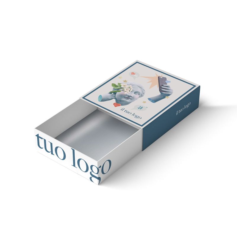 Cajones en cartón 6x6x5 cm blanco personalizado